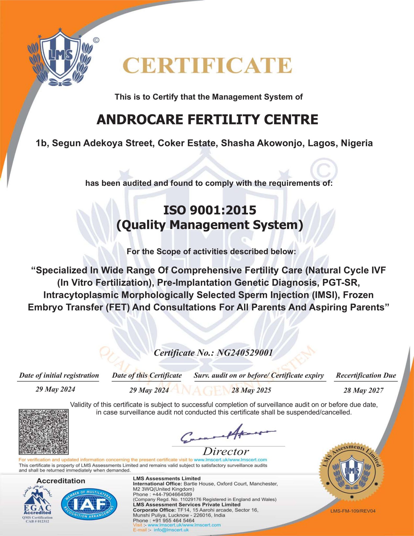 Quality Management - Androcare Fertility Centre